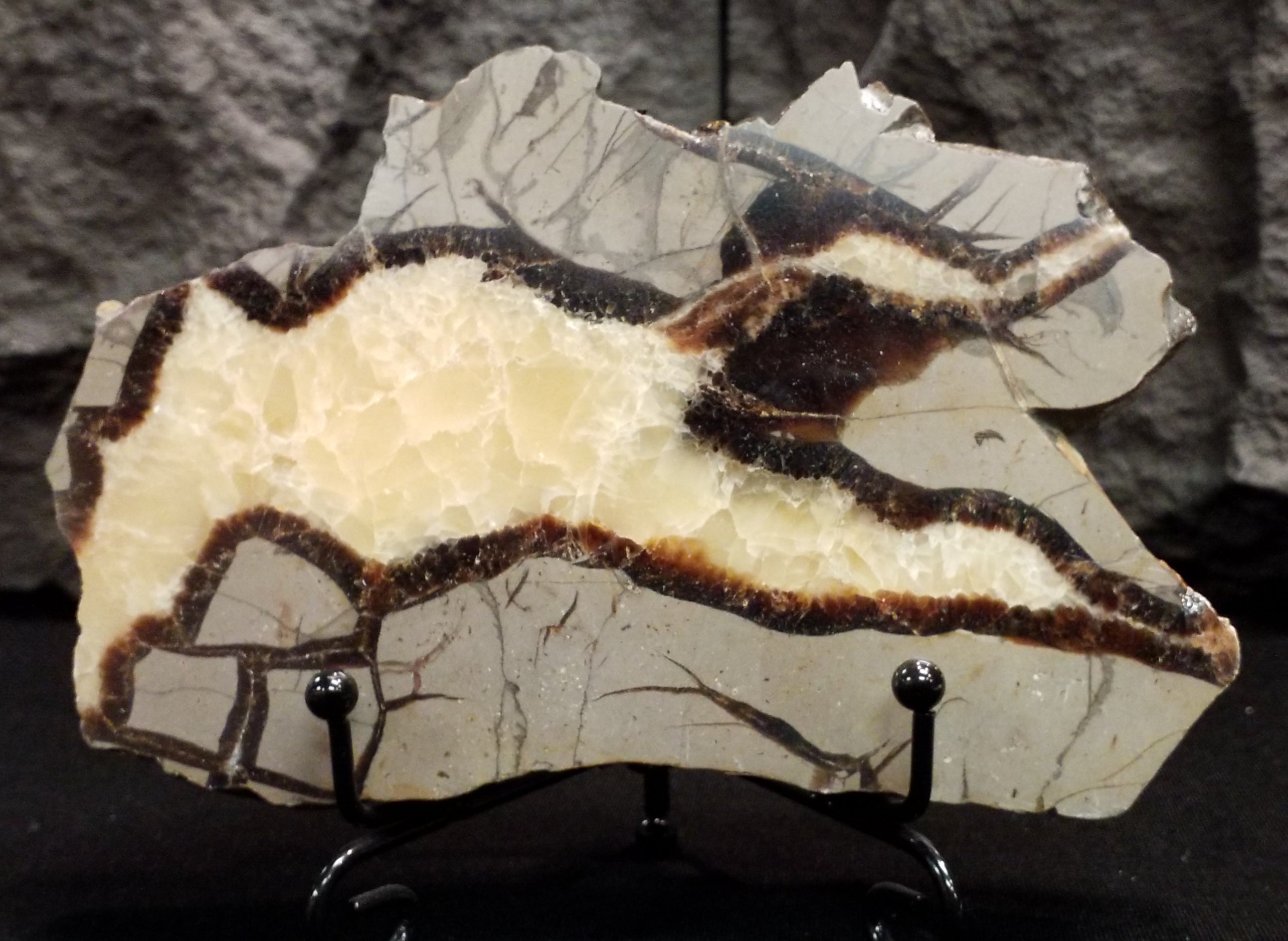 Septarian Slice #4 with stand – Rare Earth Rock Shop & Holistic ...